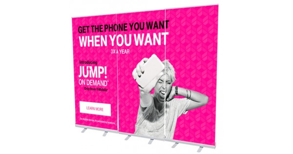 RETRACTABLE ROLL UP WALL DISPLAY SHOWCASE KIT - 3 STAND